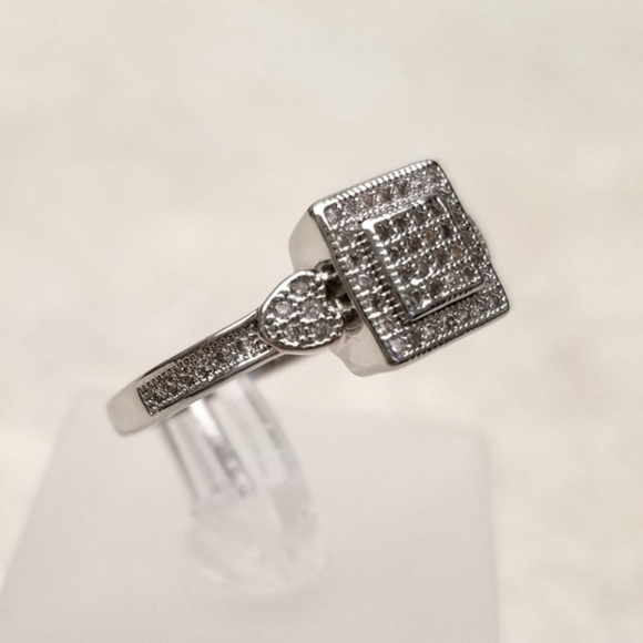 fstepka | Jewelry | Sterling Square Pave Ring | Poshmark